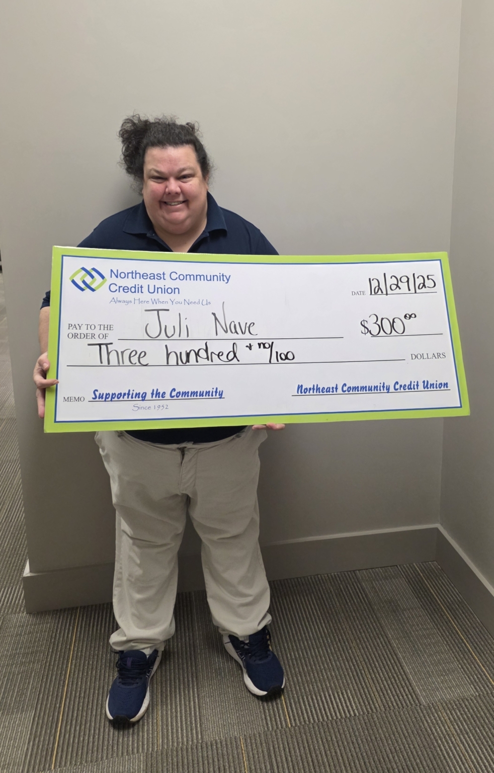 Juli Nave latest HTT winner - Northeast Community Credit Union